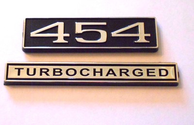 454 TURBOCHARGED black plastic with Chrome emblem emblems badge new | eBay