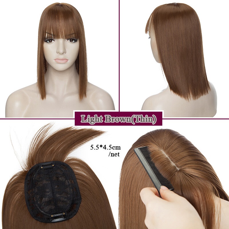 Toupee Topper Hair Hairpiece Full Head Clip In as Human Hair Extension ...