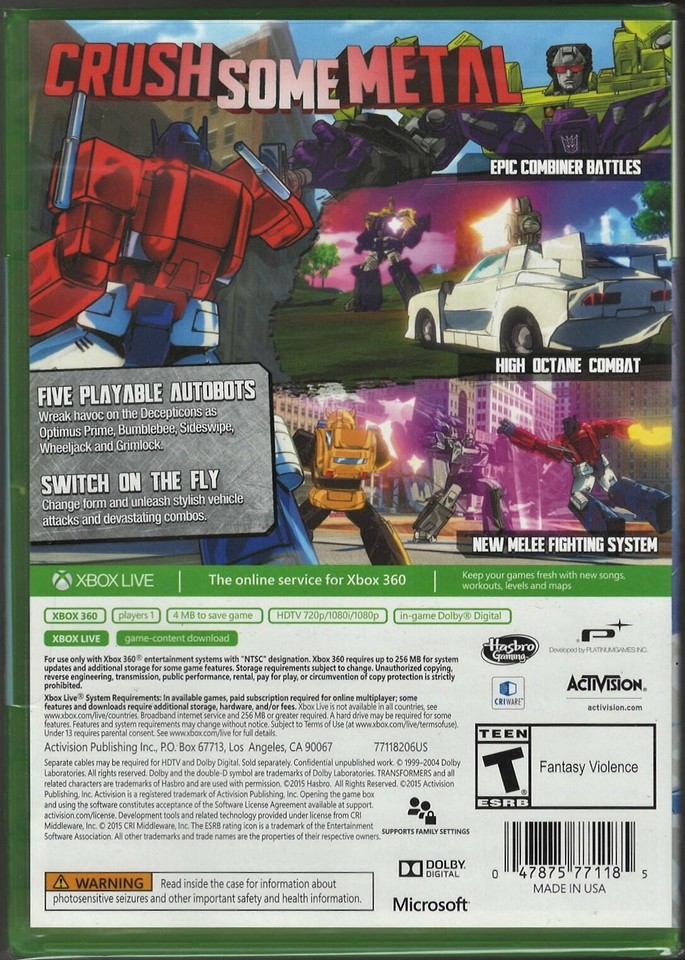 Xbox 360 Console Transformers Devastation - Xbox 360 Microsoft Xbox 360 ...