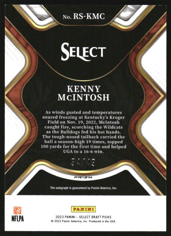 2023 Select Draft Rookie Signatures Prizms White Lazer #25 Kenny ...