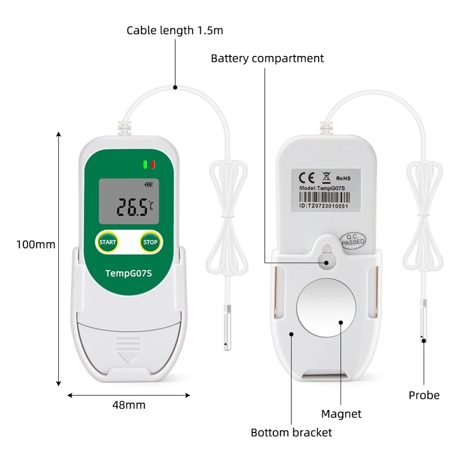 USB Temp & Humidity Data Logger Reusable RH TEMP Data Logger ...
