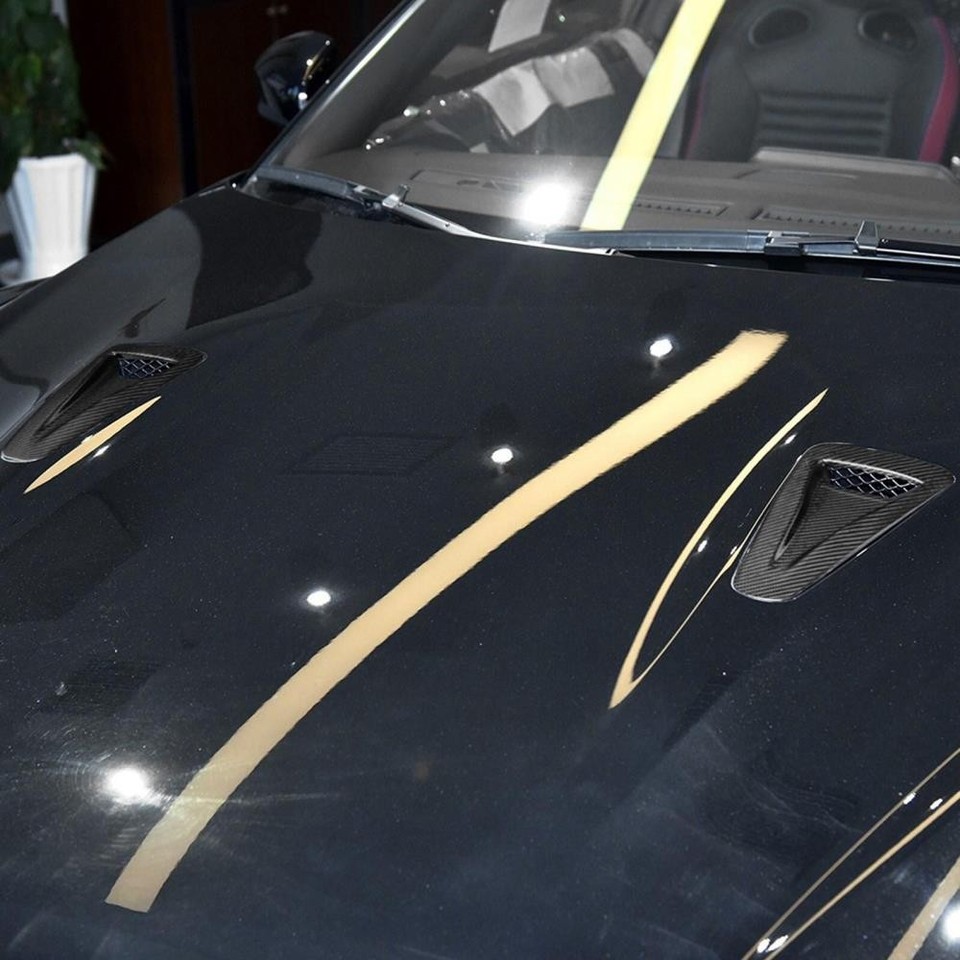 Real Carbon Fiber Front Hood Fender Vent Scoop Cover For Nissan GTR R35 ...