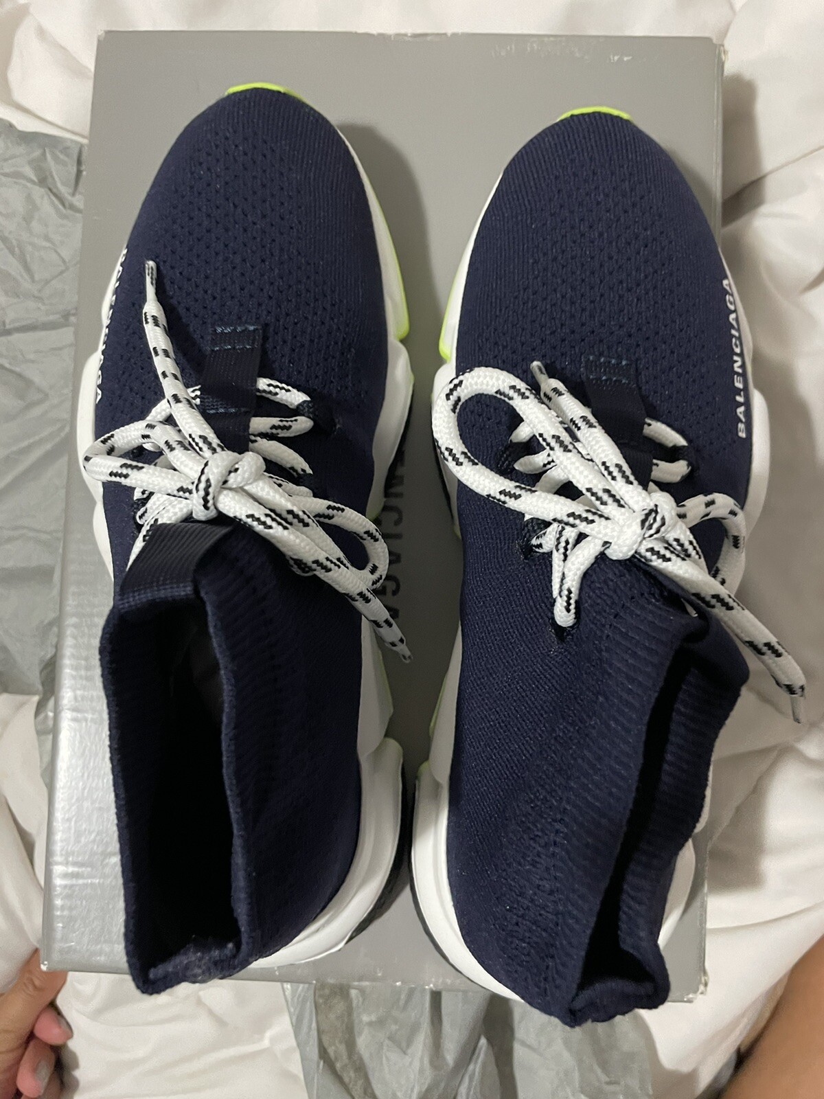 balenciaga speed trainer women, Navy Blue And White - Gem