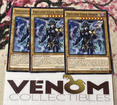 3x (M/NM) - Dragon Core Hexer - INOV-EN001 - Rare - 1st Edition YuGiOh ...