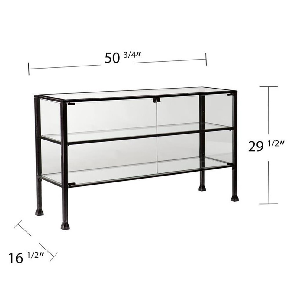 SEI Furniture Terrarium Display Console Table in Black | eBay