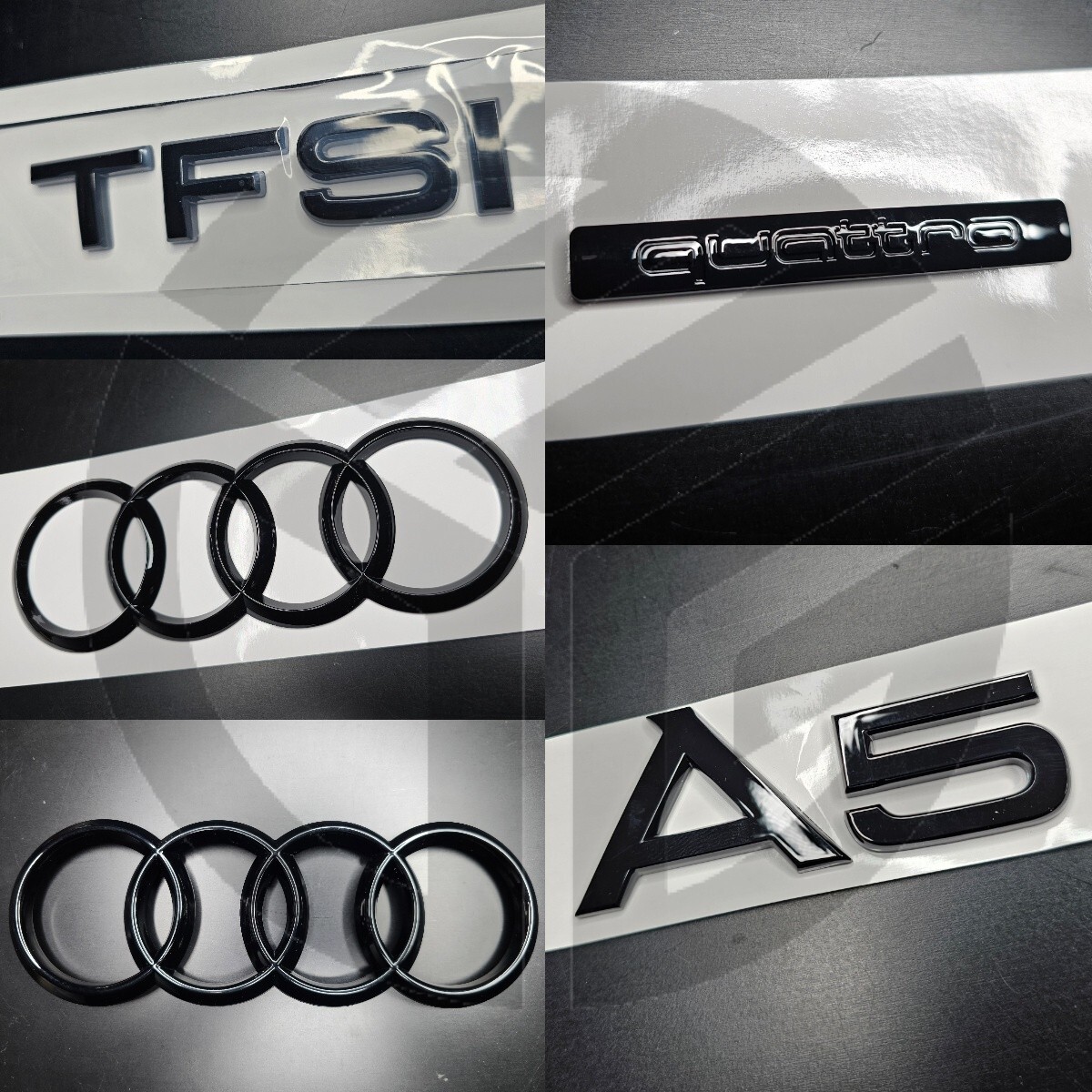 Audi A5 Coupe 2008-2016 Gloss Black Badges GRILLE/BOOT SET TFSI/QUATTRO ...