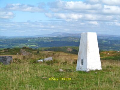 Photo 12x8 OS trig point on Mynydd Llangynderyn Crwbin A modest 262m ...