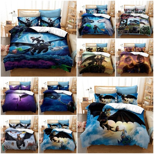 How to Train Your Dragon Quilt Duvet Cover Pillowcasae Bedding Set ...