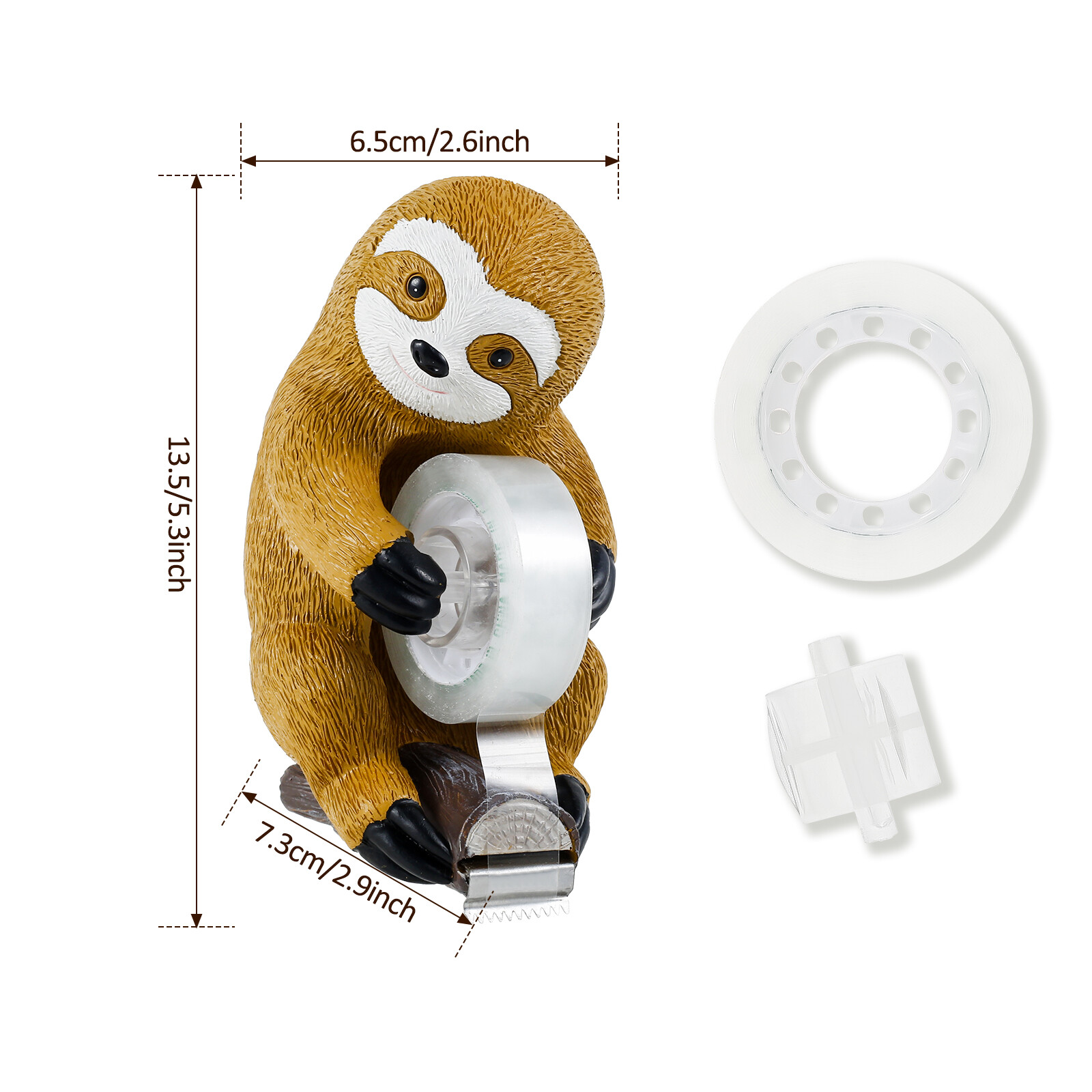 Tape Dispenser Cute Sloth Tape Holder Resin Desk Tape Cutter Sloth Tape ...