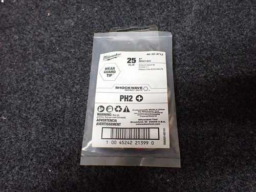 NEW (Bag of 25) Milwaukee 48-32-4712 PH2 Phillips Shockwave Impact Bits ...