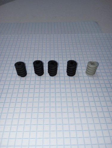 5 Lego Technic Worm Screws 4 black, 1 Light Bluish Gray part number ...