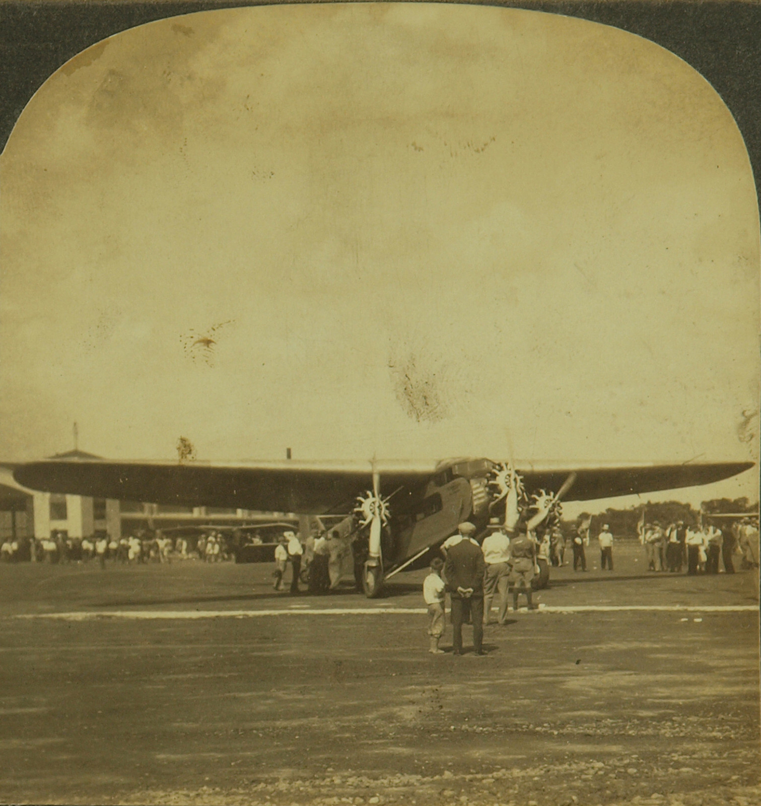 Keystone Stereoview Ford Airplane Making 1st Air-Rail NYC to LA trip ...