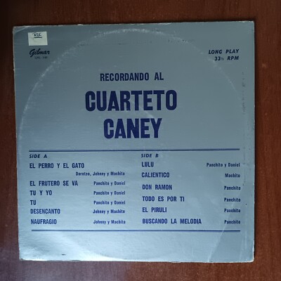 Recordando Al Cuarteto Caney [1988] Vinyl LP Mambo Cha Cha Guaracha ...