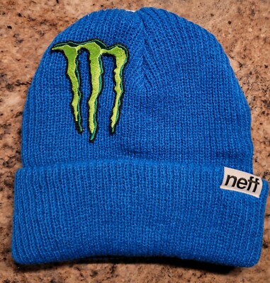 Monster Energy Athlete Only XGames Blue Winter Black Cap Hat Beanie ...