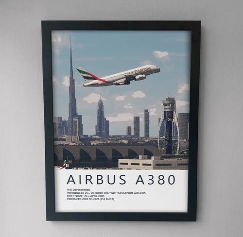Emirates Airbus A380 Poster - Dubai Skyline | eBay