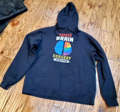 Heavy Hoodie Cot/Poly NWOT Women L BADASS BRAIN SURGERY SURVIVOR | eBay