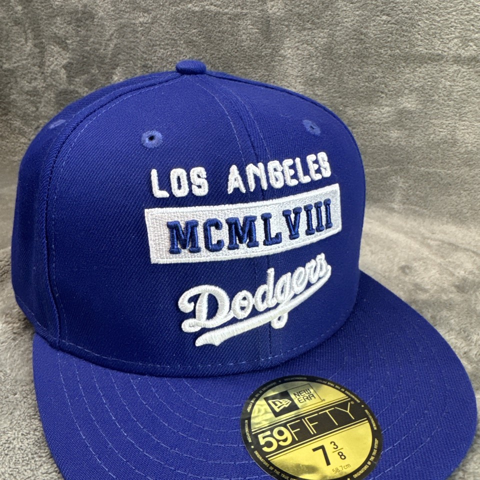 New Era MLB Los Angeles LA Dodgers 1958 Roman Numerals 59FIFTY Royal ...