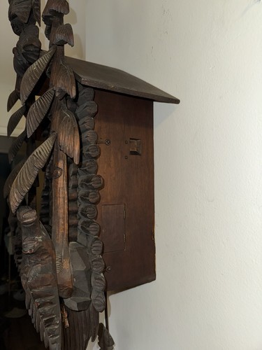 Rare Huge (3 Ft Tall) Antique Hunter Black Forest Fusee Cuckoo Wall ...