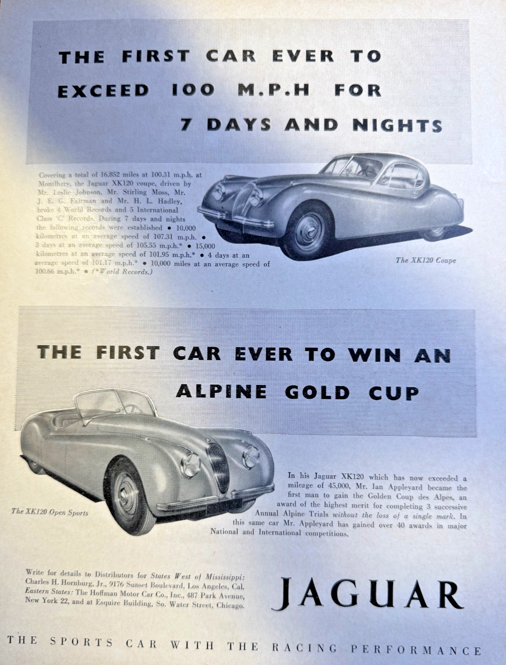 1953 Magazine Advertisement Jaguar XK129 Coupe Jaguar XK120 Open Sports ...