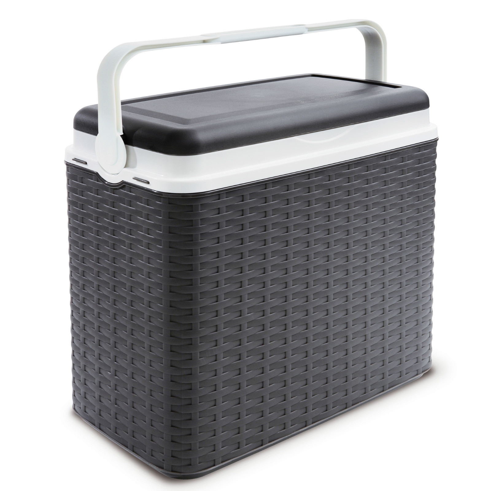 Large 24 Litre Rattan Design Cooler Box Lunch Picnic Beach Cool Ice ...