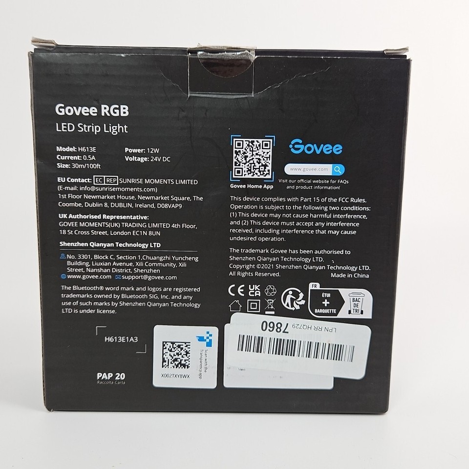 Govee 100ft LED Strip Lights, Bluetooth RGB LED Lights w/ App Control ...