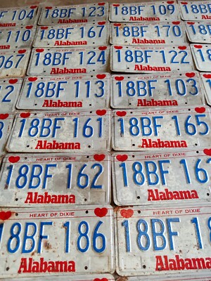 Lot Of 100 Alabama License Plates 93 Craft Or Hobby Condition Vintage ...