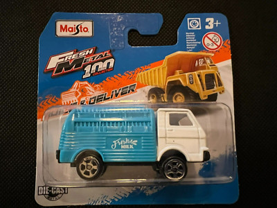 Maisto FRESH METAL 100 Collection Build & Deliver Blue Fresh Milk Truck ...