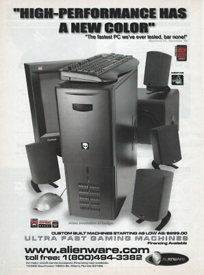 Vintage/Retro Alienware Gaming PC Print Ad Promo 2000 | eBay
