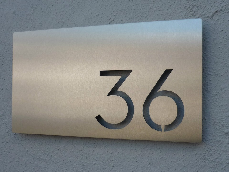 NEUTRAFACE Stainless Steel House Number / Numeral Plaque | eBay UK