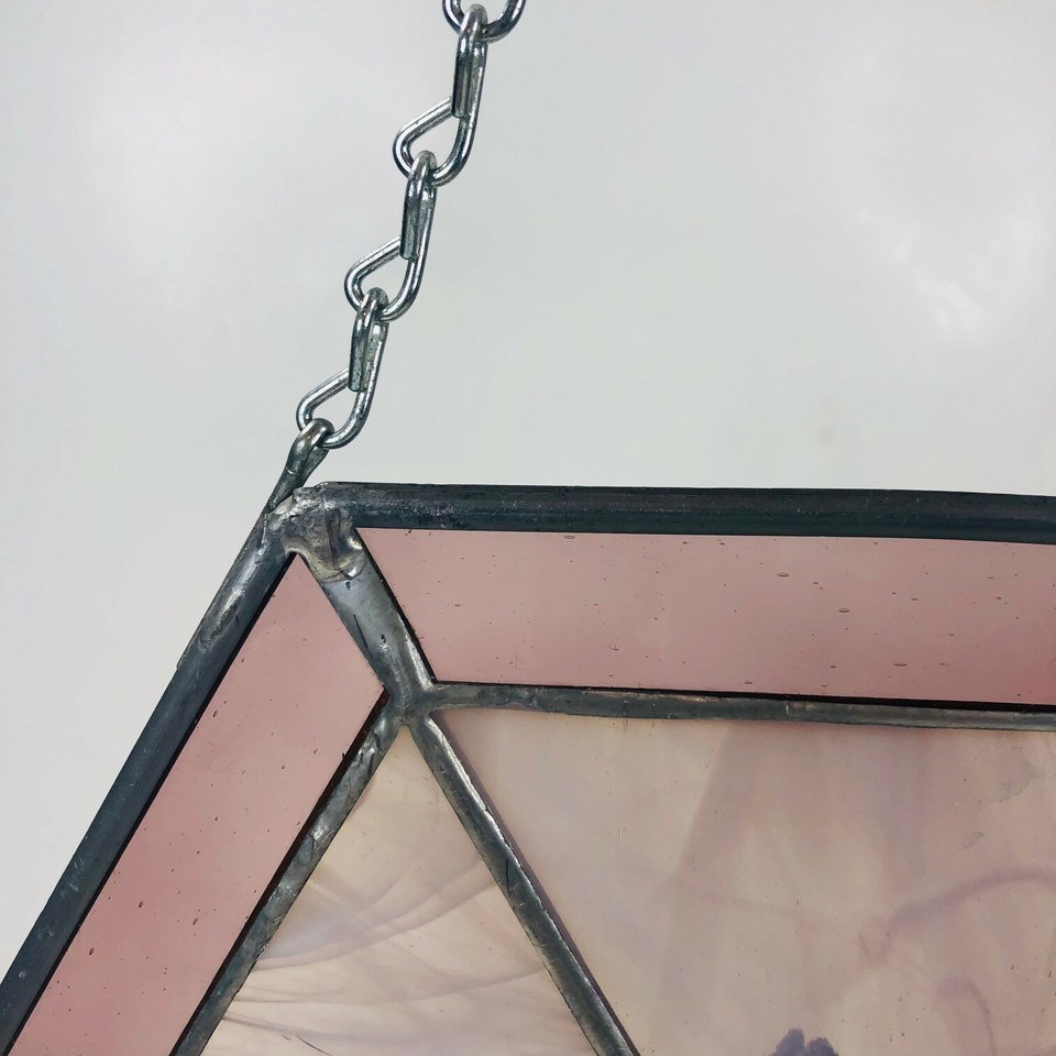 Stained Glass Suncatcher Scallop Shell Mauve Window Hanging | eBay