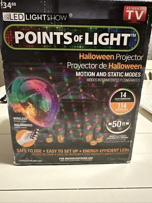 Points of Light Projector LED Remote 14 Color Combo 114 Effects 50ft ...