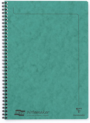 Clairefontaine Europa Notemaker Wiro Notebook A4 90gsm 120 Page Green ...