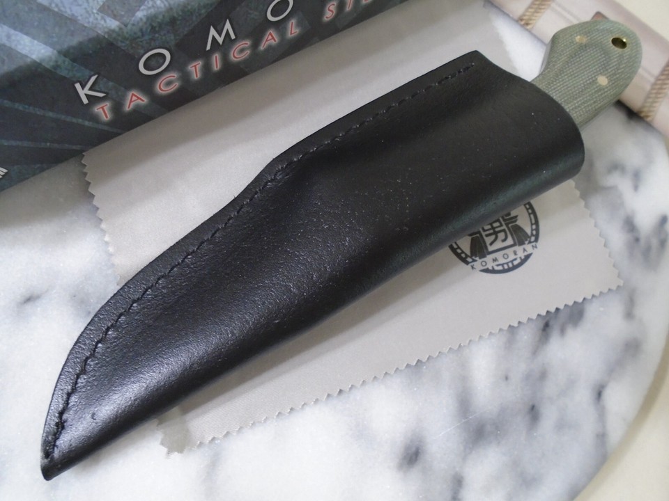 Komoran Fixed Blade Hunter Knife 5mm Full Tang 7Cr17MoV Green Micarta ...