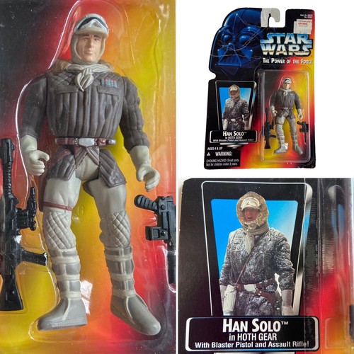 Star Wars HAN SOLO IN HOTH GEAR BLASTER 1995 Action Figure Kenner POTF ...