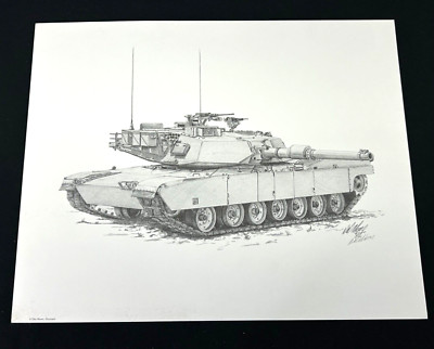 1992 DD Moore US Army M1 Abrams Tank Signed Print | eBay