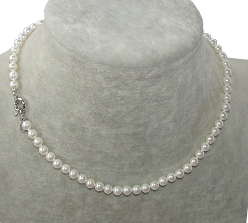 Collana girocollo in perle vere colore bianco 6mm ,Naturale,da donna | eBay