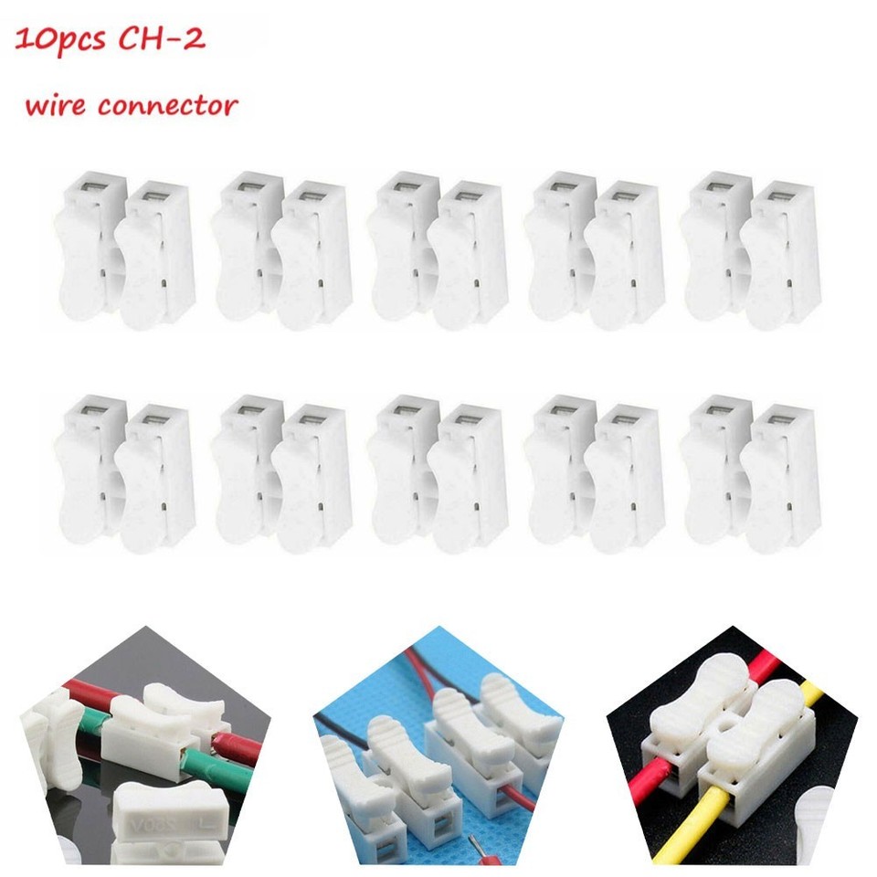 Brand New Wire Connector Terminal Block 2 Holes Flame-retardant Plastic ...