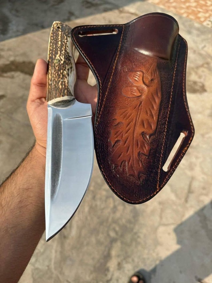AK CUTLERY CUSTOM HANDMADE STAINLESS STEEL HUNTING KNIFE HANDLE MADE ...