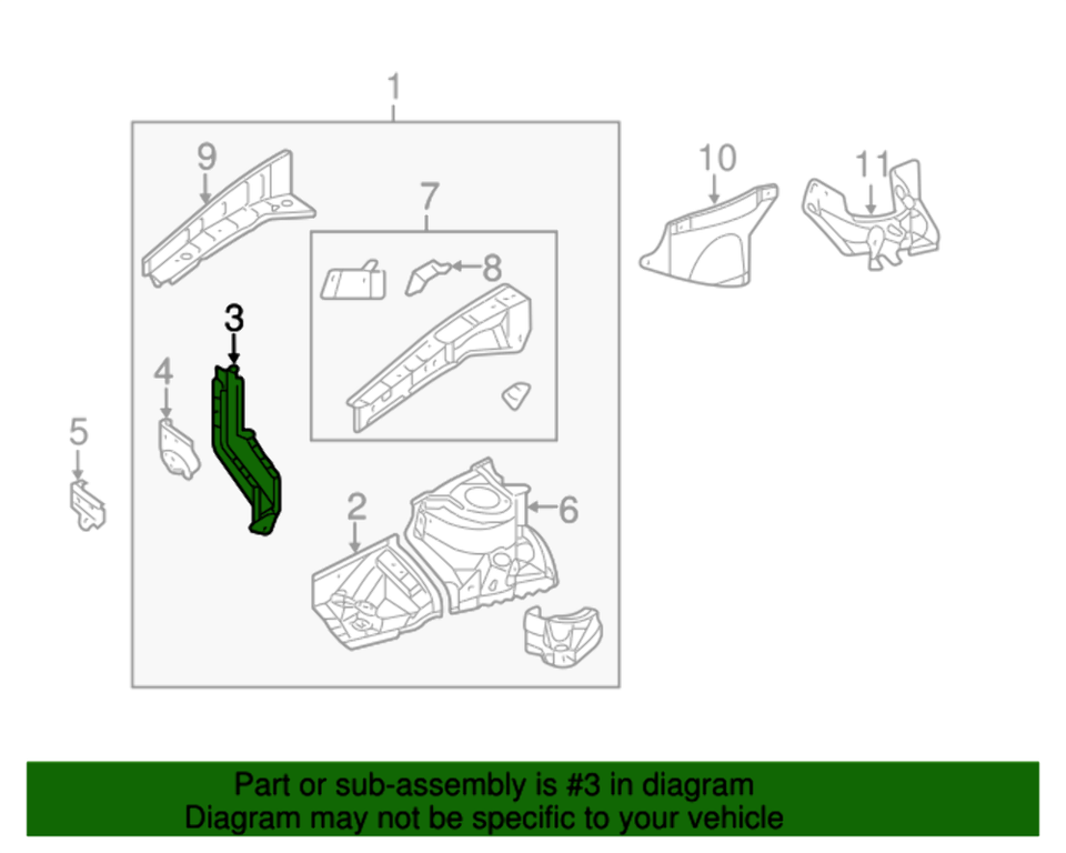 GENUINE TOYOTA AVALON CAMRY RIGHT FRONT FENDER APRON EXTENSION OEM ...