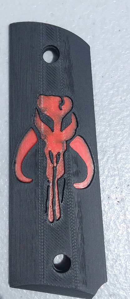 Full Size Colt 1911 Mandalorian Black & Red Grips | eBay
