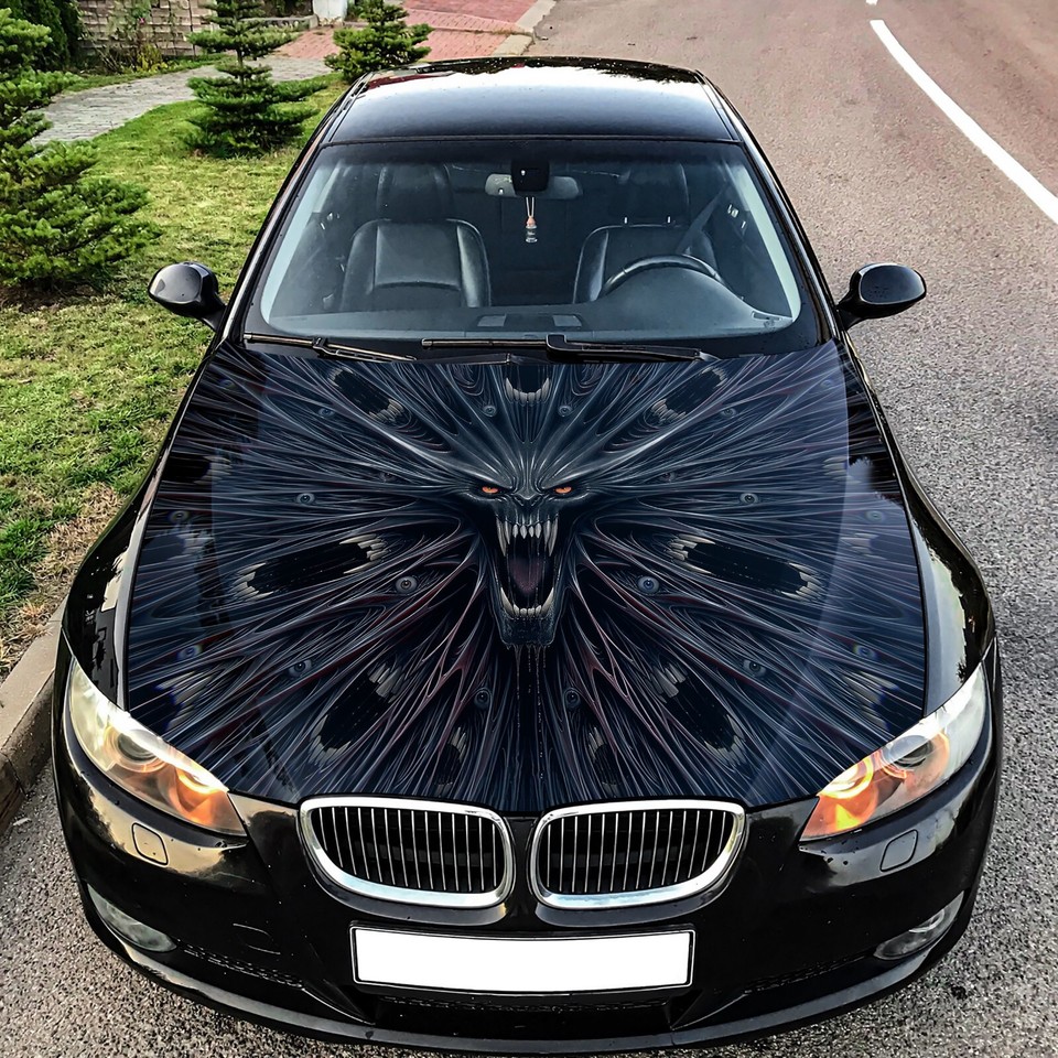 Horror Skull Car Hood Wrap Decal Vinyl Sticker Full Color Graphic Fit ...