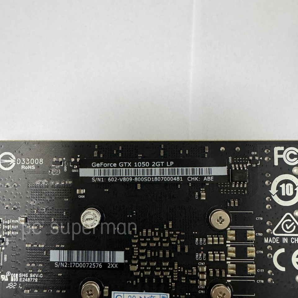 MSI GeForce GTX 1050 2GB GDDR5 Low Profile Video Card GTX 1050 2GT LP ...
