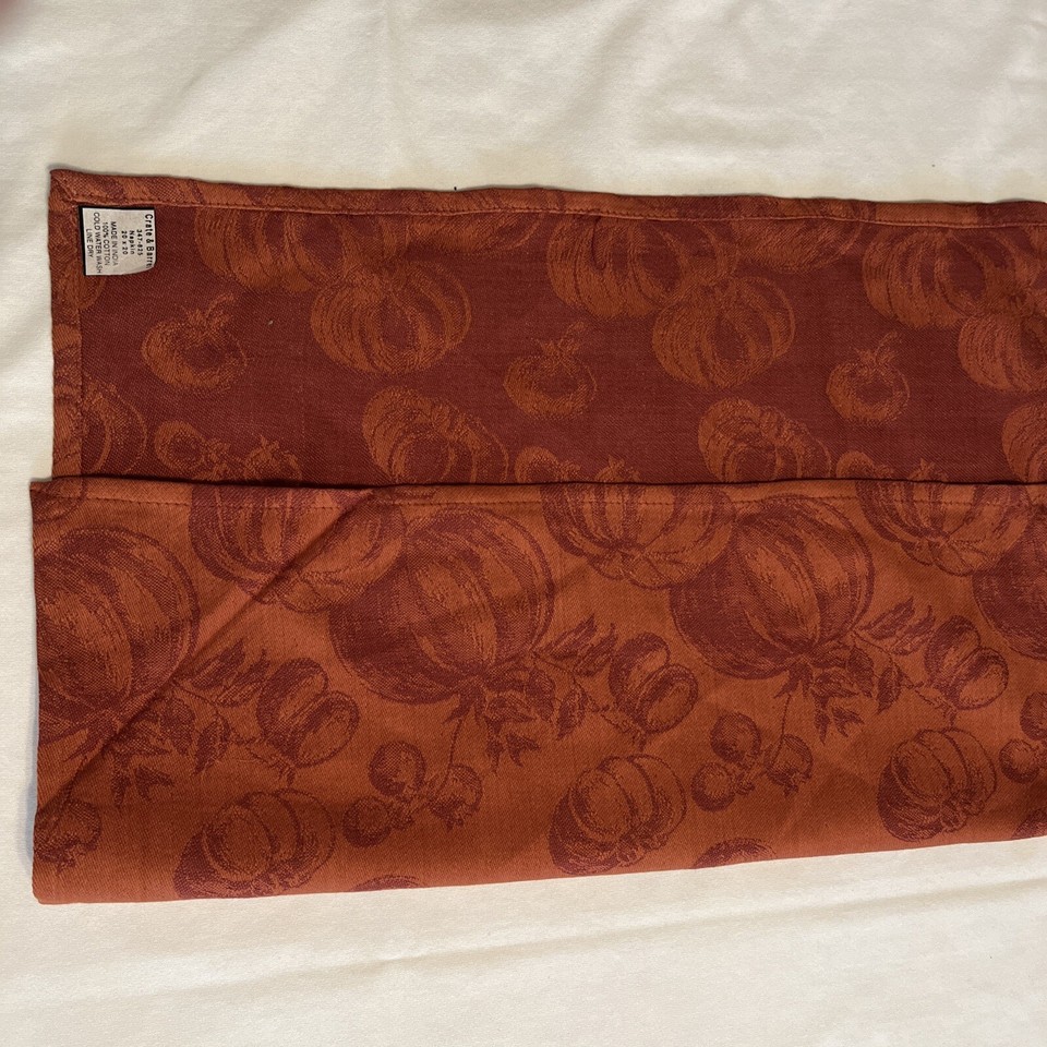 Crate & Barrel Fall Autumn Cloth Napkins, Jacquard Squash, Rust, 5, 20x20" NWT | eBay