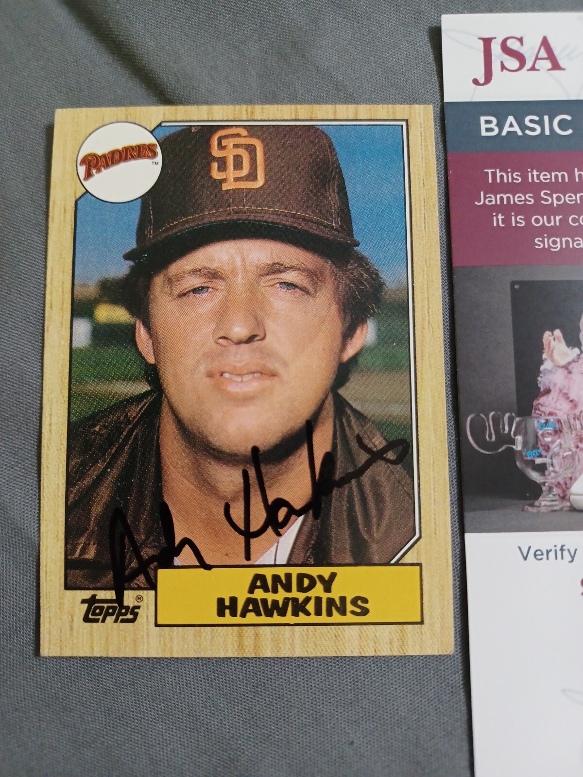 ANDY HAWKINS 1987 Topps # 183 autographed signed card PADRES 87 AUTO ...