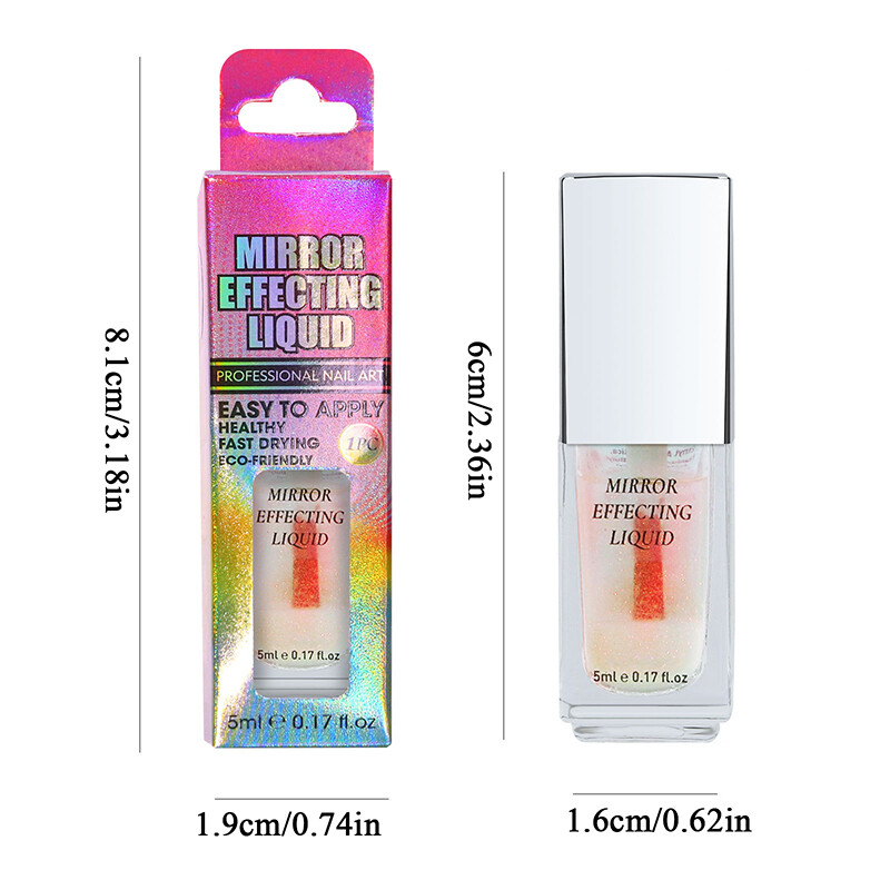 Magic Mirror Powder Holographic Laser Nail Polish Liquid Nail Glitter ...