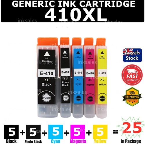 25 Generic Ink Cartridge 410XL 410 XL For Epson XP530 XP540 XP630 XP640 ...
