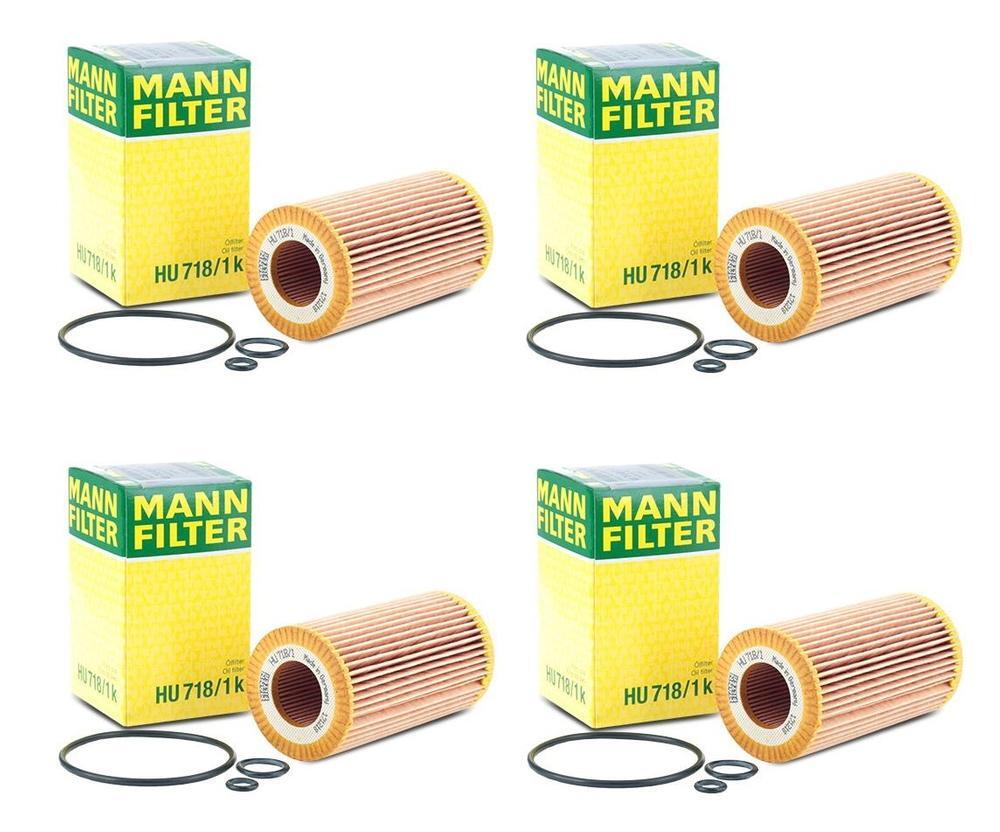 Set of 4 Engine Oil Filters Mann HU718/1k For Dodge Freightliner ...