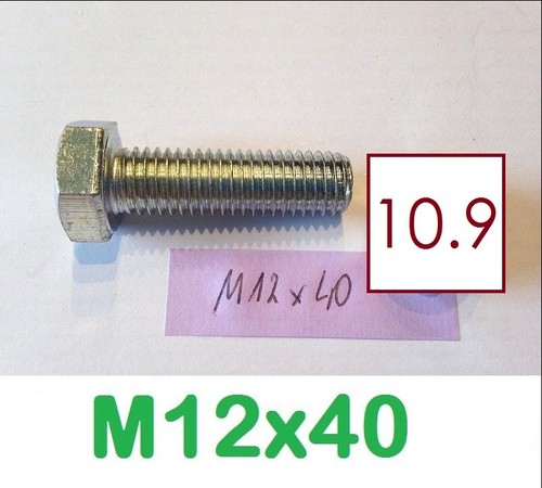 5 Stück Schraube DIN 933 M12x40 10.9 verzinkt (M12x40mm) | eBay