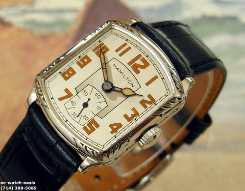 1930 Vintage HAMILTON TONNEAU, Stunning 2 Tone Silver Dial, Serviced ...