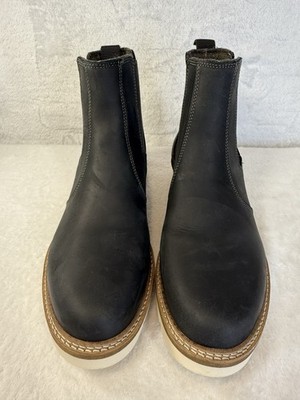 Alpine Design Chelsea Boots Men’s Size 8 Black Leather Ortholite Pull ...
